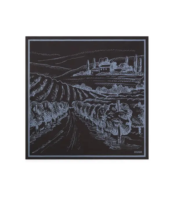 Hugo Scenery Print Bandana - Light Blue