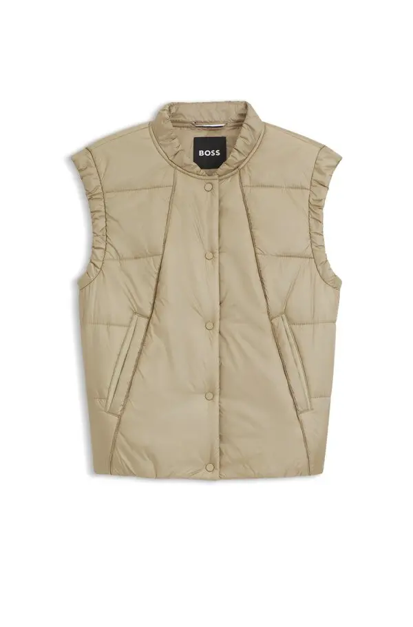 BOSS Water-repellent Gilet With Wadding - Light Beige