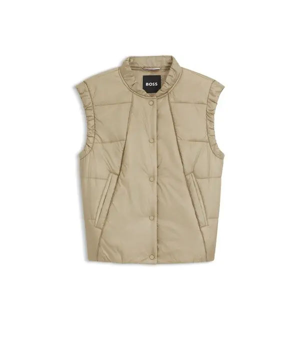 BOSS Water-repellent Gilet With Wadding - Light Beige