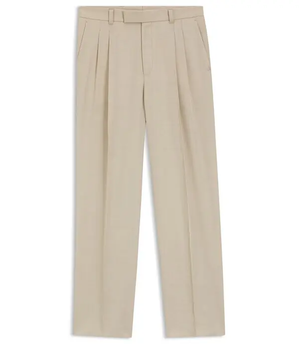 BOSS Oversized-fit Twill Trousers - Light Beige