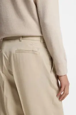 BOSS Oversized-fit Twill Trousers - Light Beige