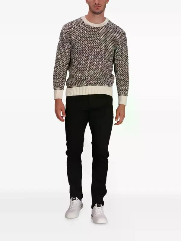 BOSS Round-neck Geometric Pattern Sweater