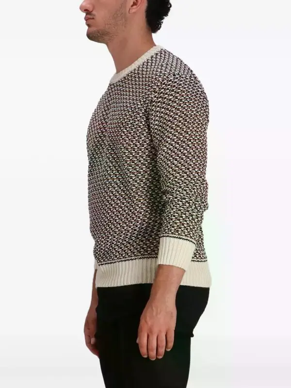 BOSS Round-neck Geometric Pattern Sweater