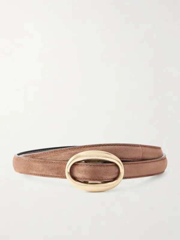 Saint Laurent Suede Waist Belt - Brown