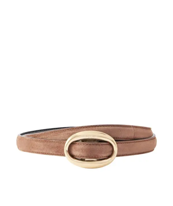 Saint Laurent Suede Waist Belt - Brown