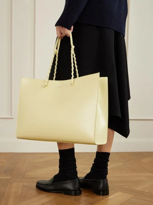 JIL SANDER Tangle Large Leather Tote - Yellow