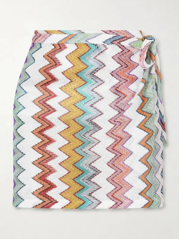 Missoni Striped Metallic Crochet-knit Mini Skirt - Multi