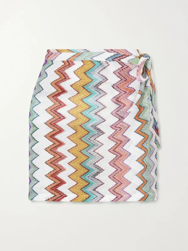 Missoni Striped Metallic Crochet-knit Mini Skirt - Multi