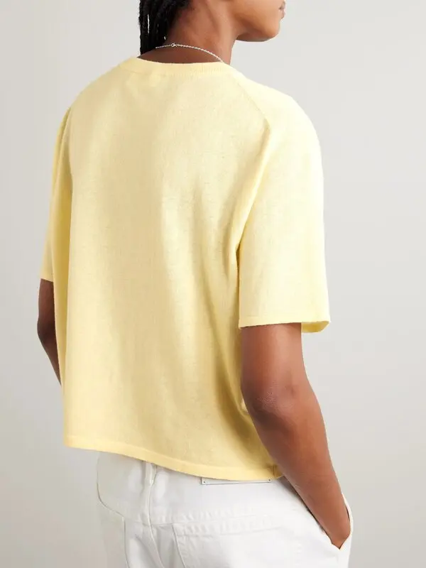 LISA YANG Rubie Cotton And Cashmere-blend T-shirt - Yellow