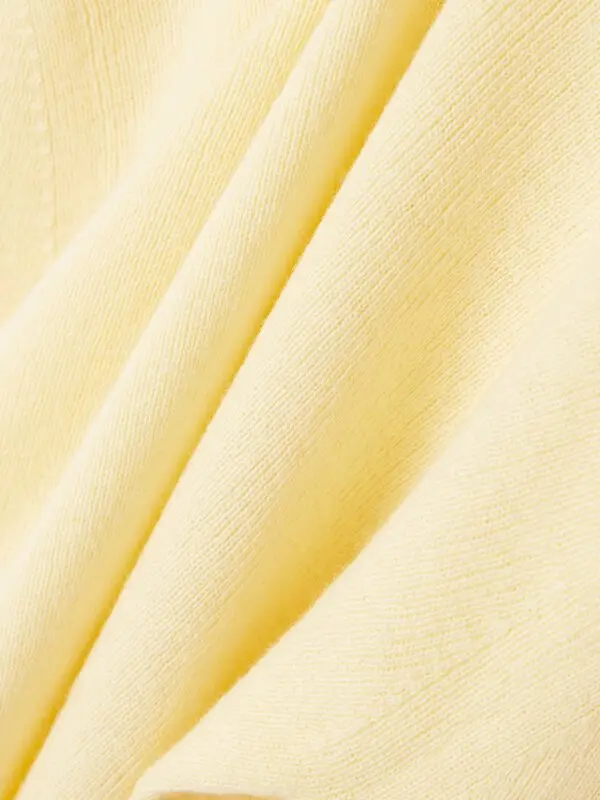 LISA YANG Vivian Ribbed Cotton And Cashmere-blend T-shirt - Yellow
