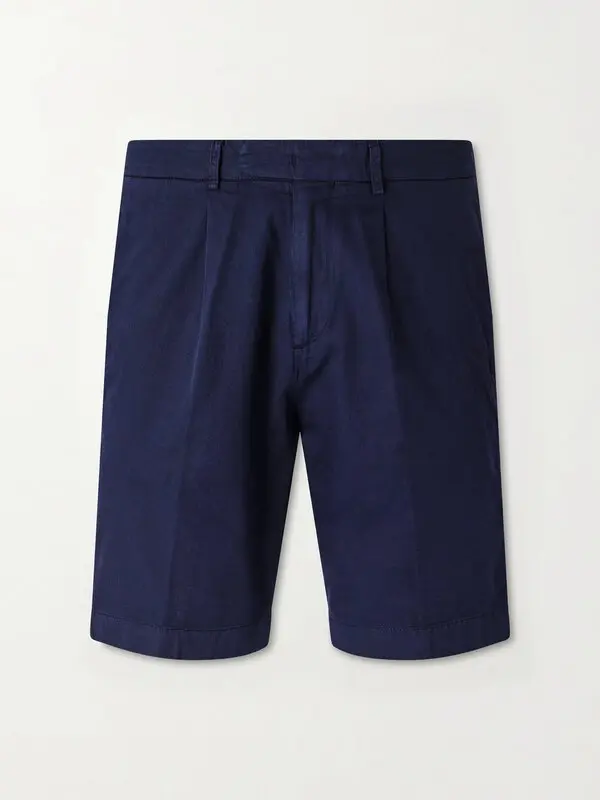 Boglioli Straight-leg Cotton-blend Shorts - Blue