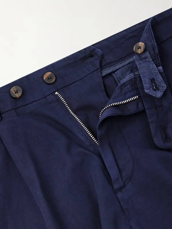 Boglioli Straight-leg Cotton-blend Shorts - Blue