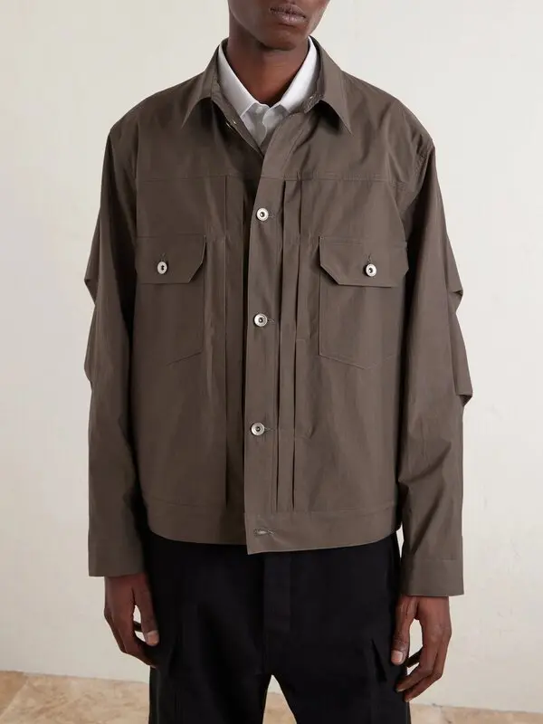 Sacai Cotton-poplin Jacket - Brown