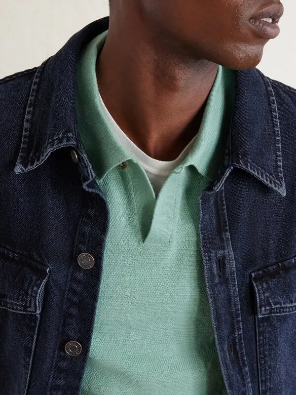 Polo Ralph Lauren Logo-embroidered Cotton And Linen-blend Polo Shirt - Green