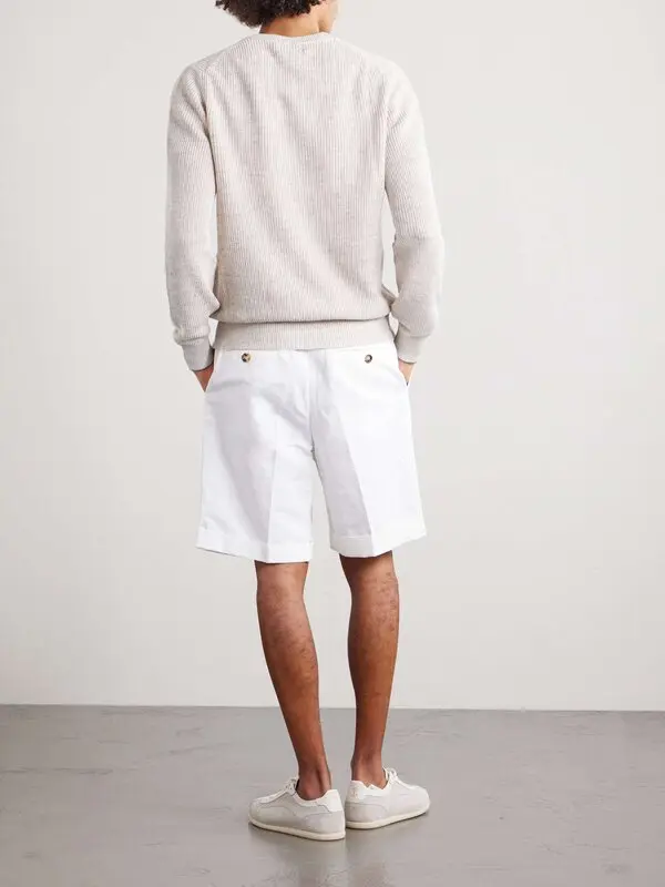Brunello Cucinelli Ribbed Linen And Cotton-blend Henley Shirt