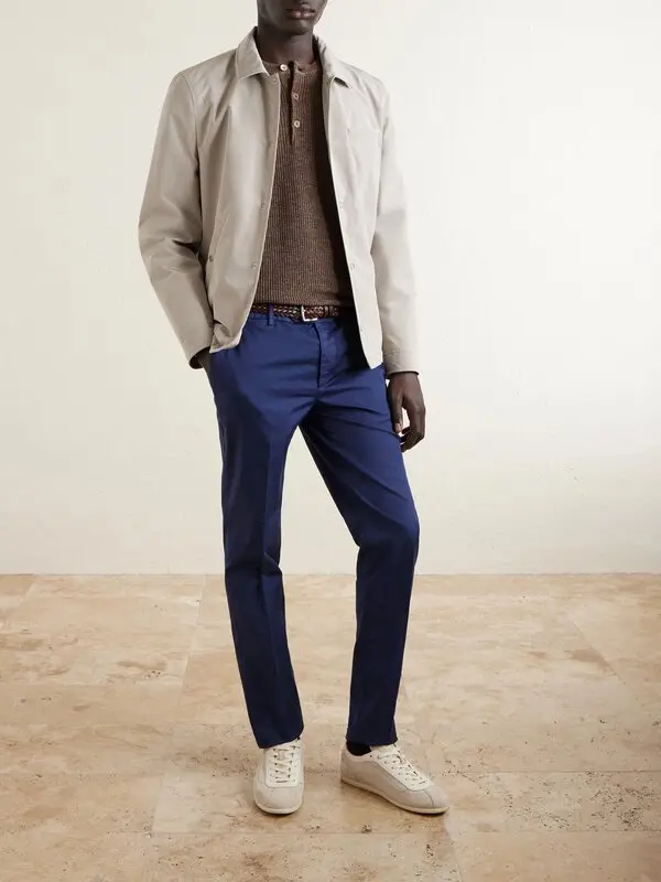 Brunello Cucinelli Ribbed Henley Sweater - Brown
