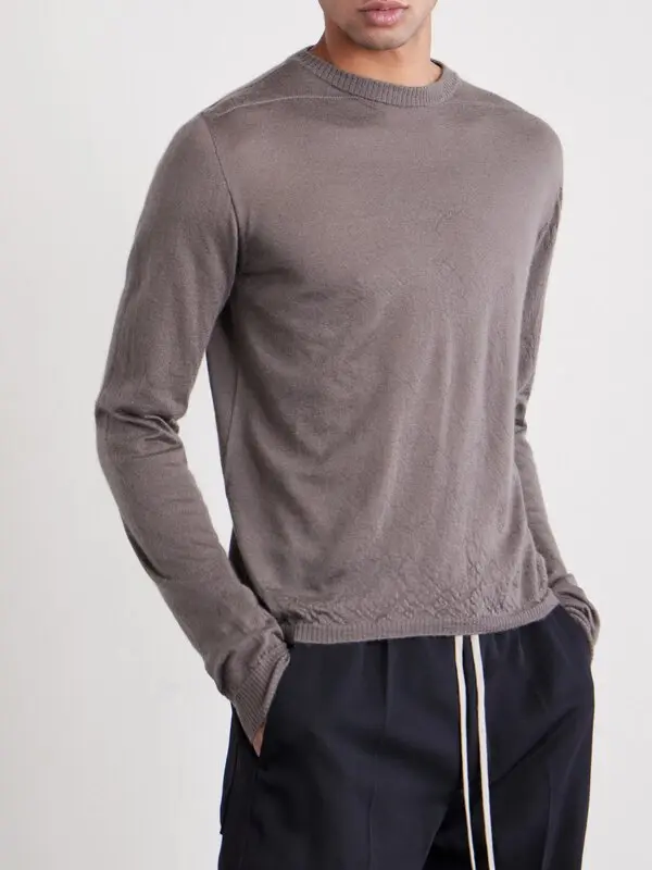 Rick Owens Slim-fit Boiled Cashmere Sweater - Gray