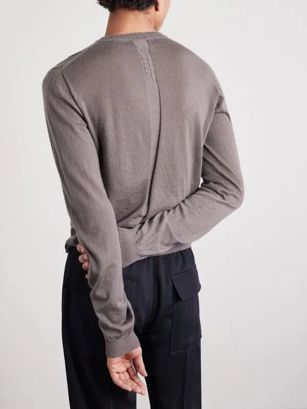 Rick Owens Slim-fit Boiled Cashmere Sweater - Gray
