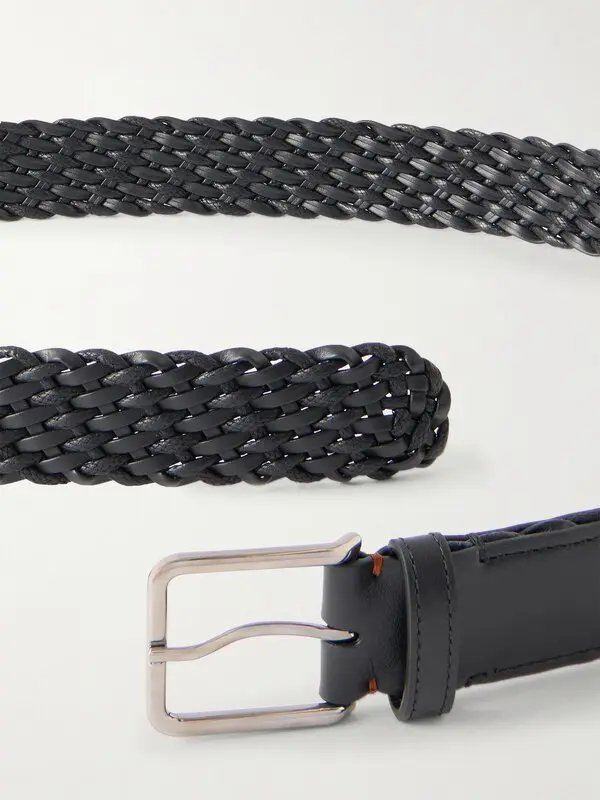 Loro Piana 3cm Braided Leather And Cord Belt