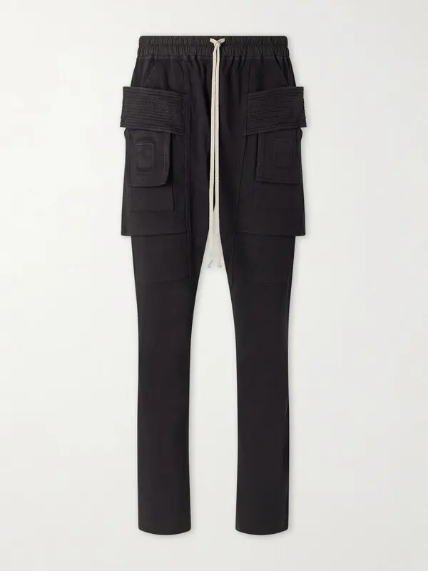Rick Owens Creatch Tapered Cargo Trousers - Black
