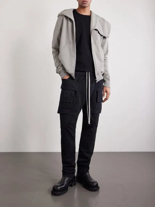 Rick Owens Creatch Tapered Cargo Trousers - Black