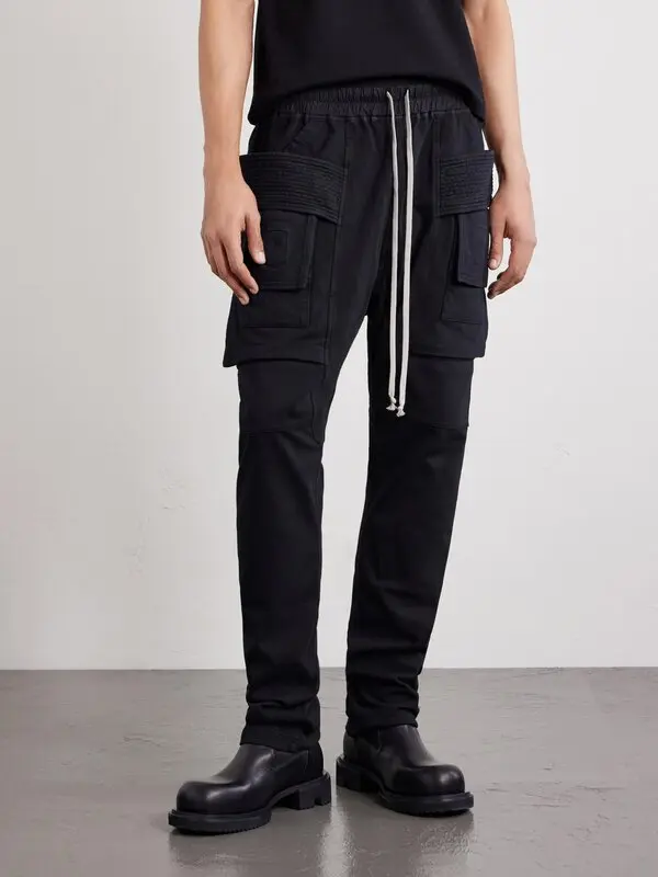 Rick Owens Creatch Tapered Cargo Trousers - Black