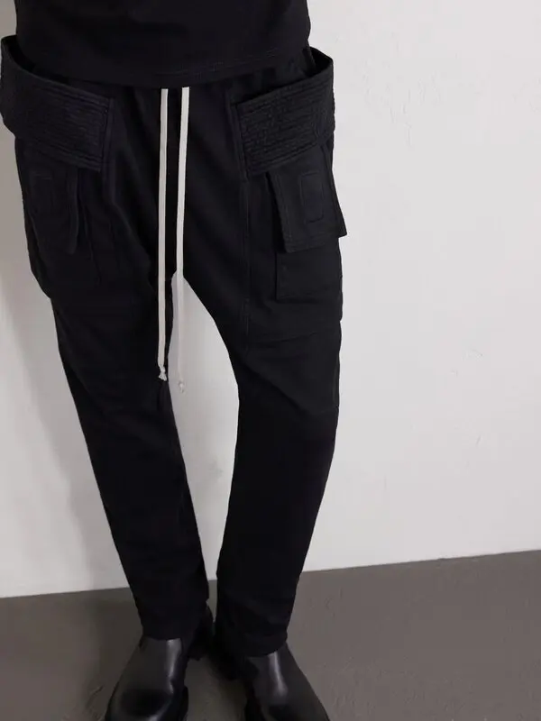 Rick Owens Creatch Tapered Cargo Trousers - Black