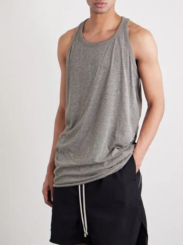 Rick Owens Cotton-blend Jersey Tank - Gray