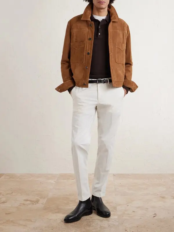 Boglioli Tapered Cotton-blend Trousers - Neutrals