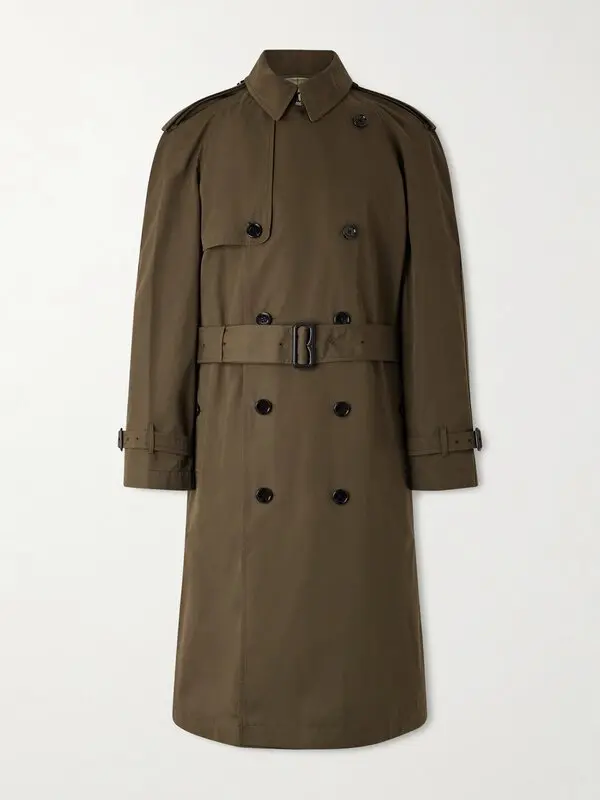 Burberry Cotton-gabardine Trench Coat - Green