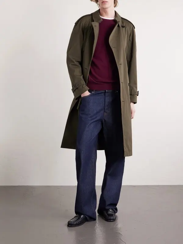 Burberry Cotton-gabardine Trench Coat - Green
