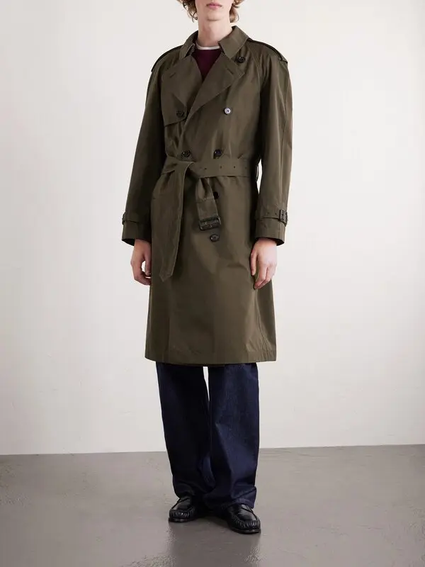 Burberry Cotton-gabardine Trench Coat - Green