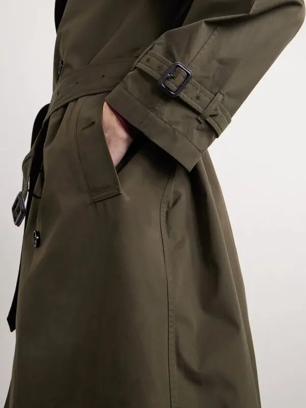 Burberry Cotton-gabardine Trench Coat - Green