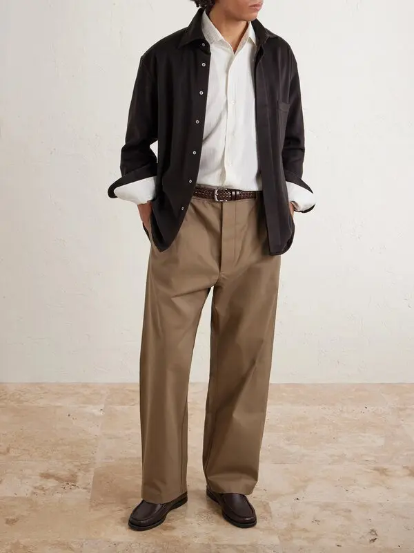 Loro Piana Fuji Cleveland Cotton-gabardine Wide-leg Trousers