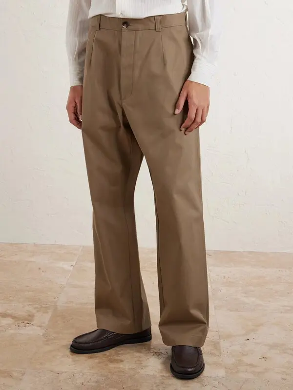 Loro Piana Fuji Cleveland Cotton-gabardine Wide-leg Trousers