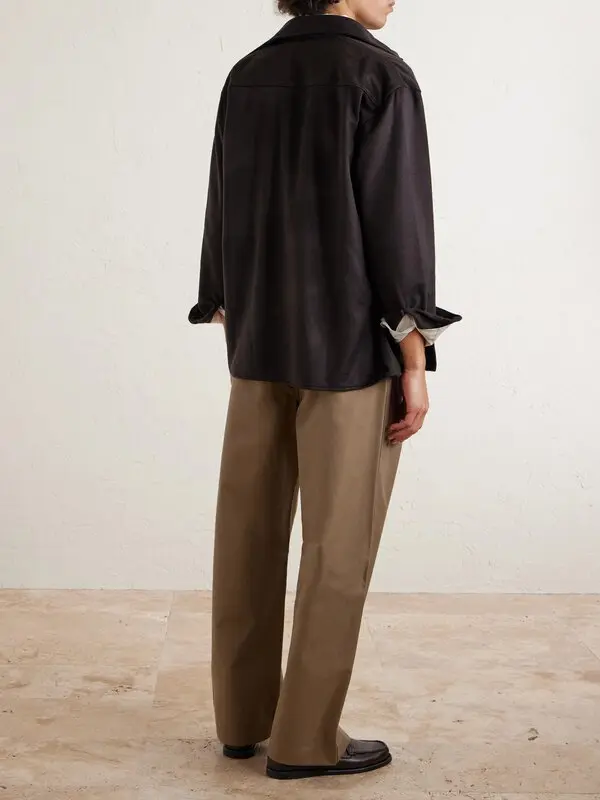 Loro Piana Fuji Cleveland Cotton-gabardine Wide-leg Trousers