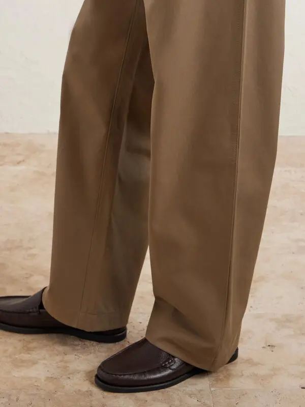 Loro Piana Fuji Cleveland Cotton-gabardine Wide-leg Trousers