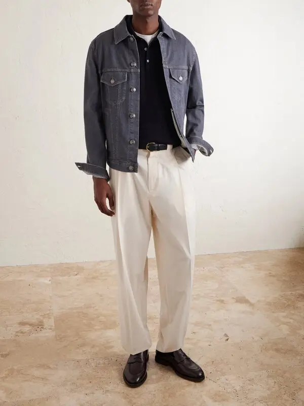 Brunello Cucinelli Straight-leg Pleated Cotton-twill Suit Trousers