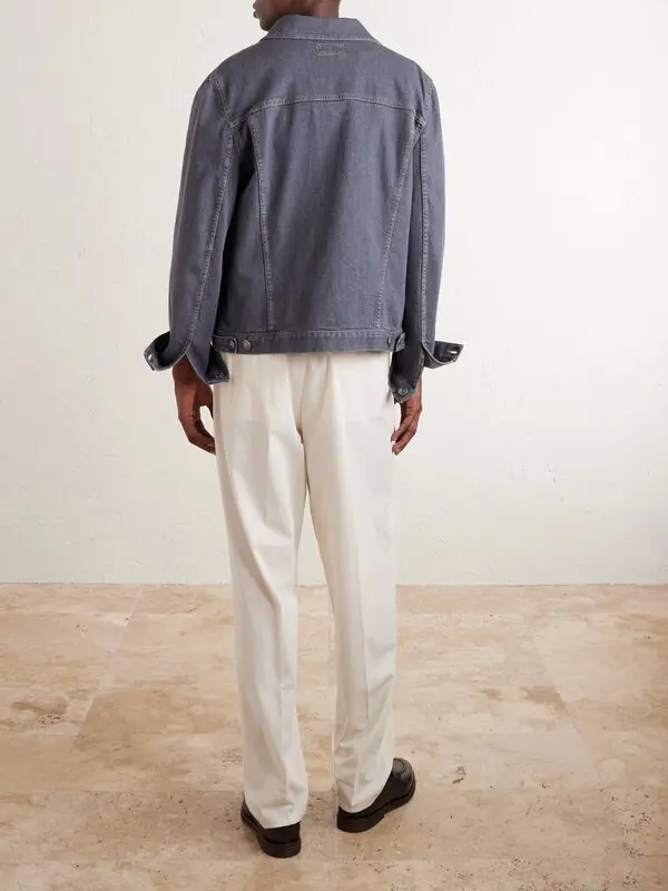 Brunello Cucinelli Straight-leg Pleated Cotton-twill Suit Trousers