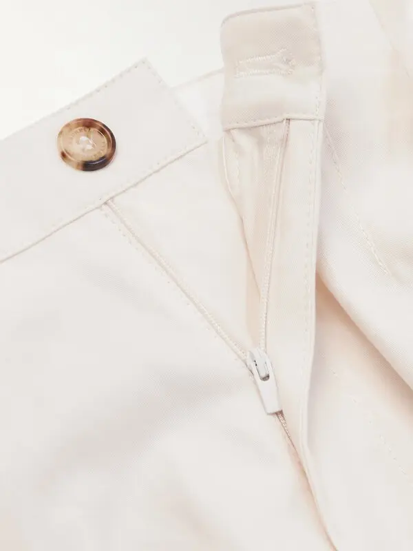 Brunello Cucinelli Straight-leg Pleated Cotton-twill Suit Trousers