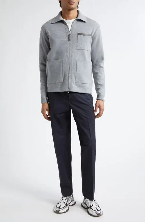 Moncler Wool Milano Stitch Zip Cardigan