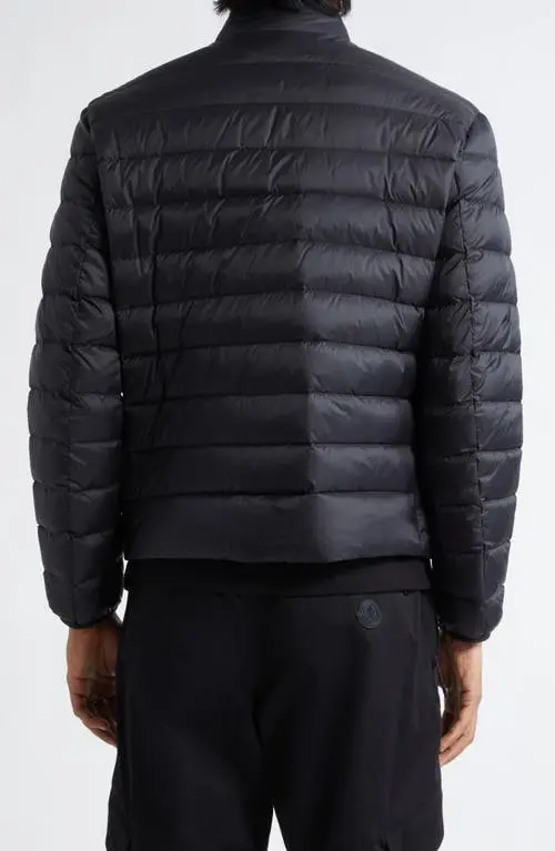 Moncler Mackinac Diagonal Quilted Down Moto Jacket - Black