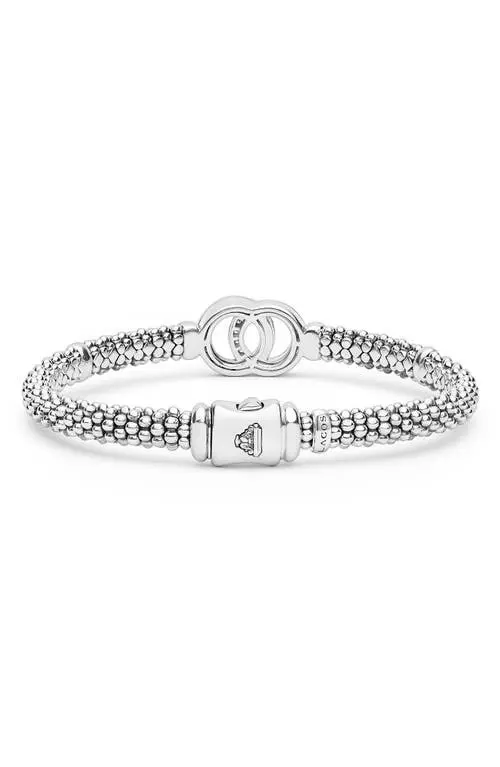 Lagos Signature Caviar Diamond Bracelet - Silver