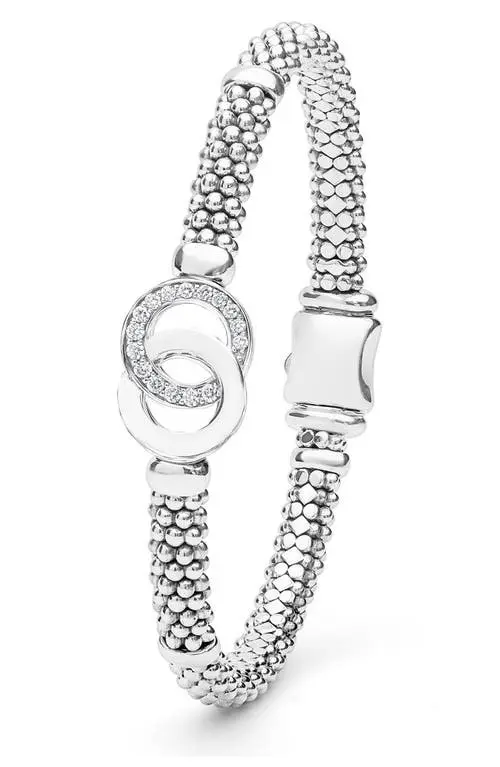 Lagos Signature Caviar Diamond Bracelet - Silver