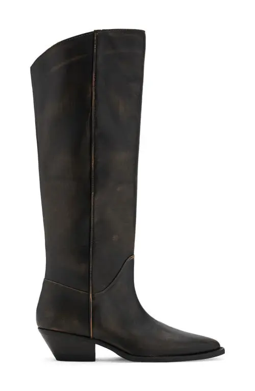 Mango Worn Look Leather Boots