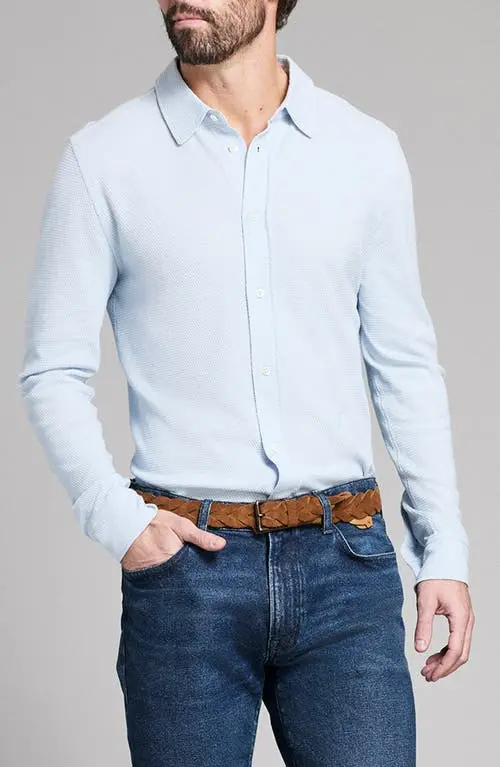 Billy Reid Textured Cotton Button-up Shirt - Air Blue