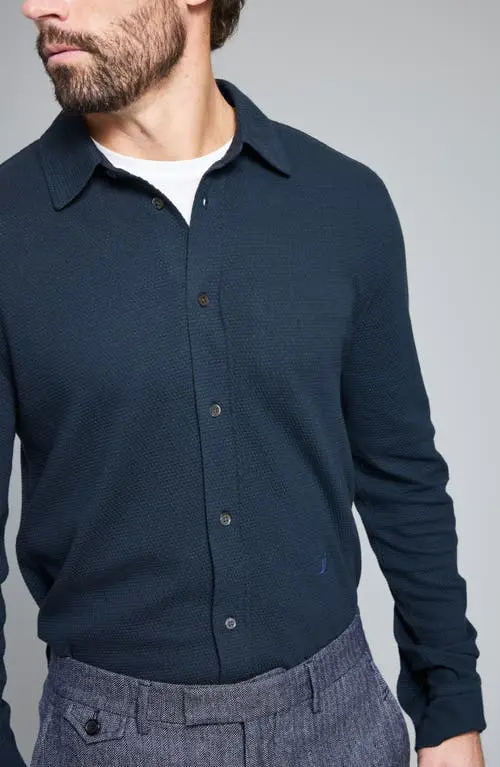 Billy Reid Textured Cotton Button-up Shirt - Carbon Blue