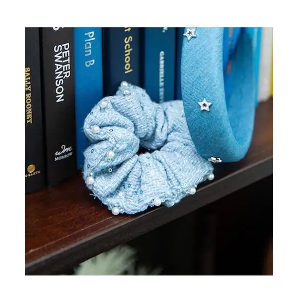 HEADBANDS OF HOPE Sequin Pearls Tweed Scrunchie Set