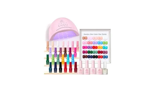 BEETLES Gel Nail Polish Kit With Uv Light - Multicolor