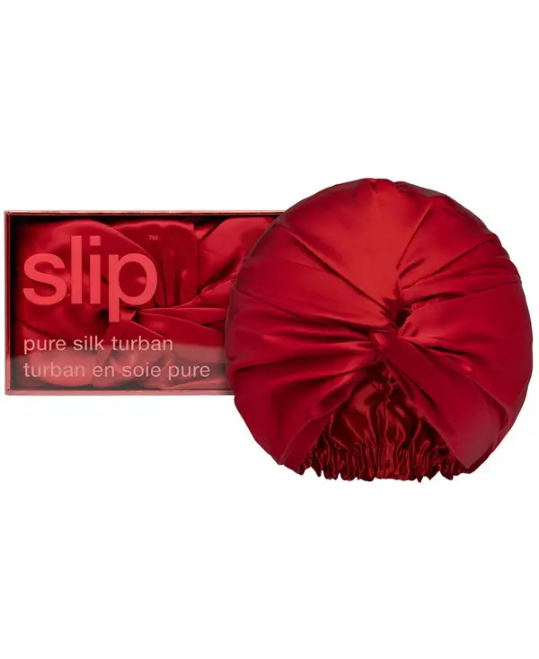 Slip Pure Silk Turban - Scarlet